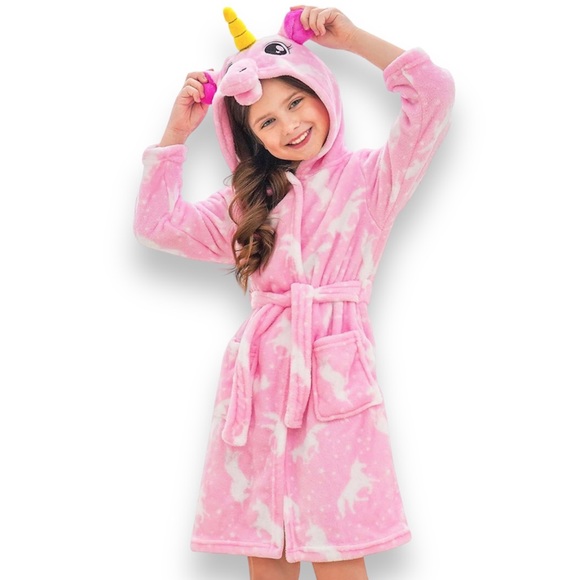 Pajamas | Pink Unicorn Fleece Girls Robe | Poshmark